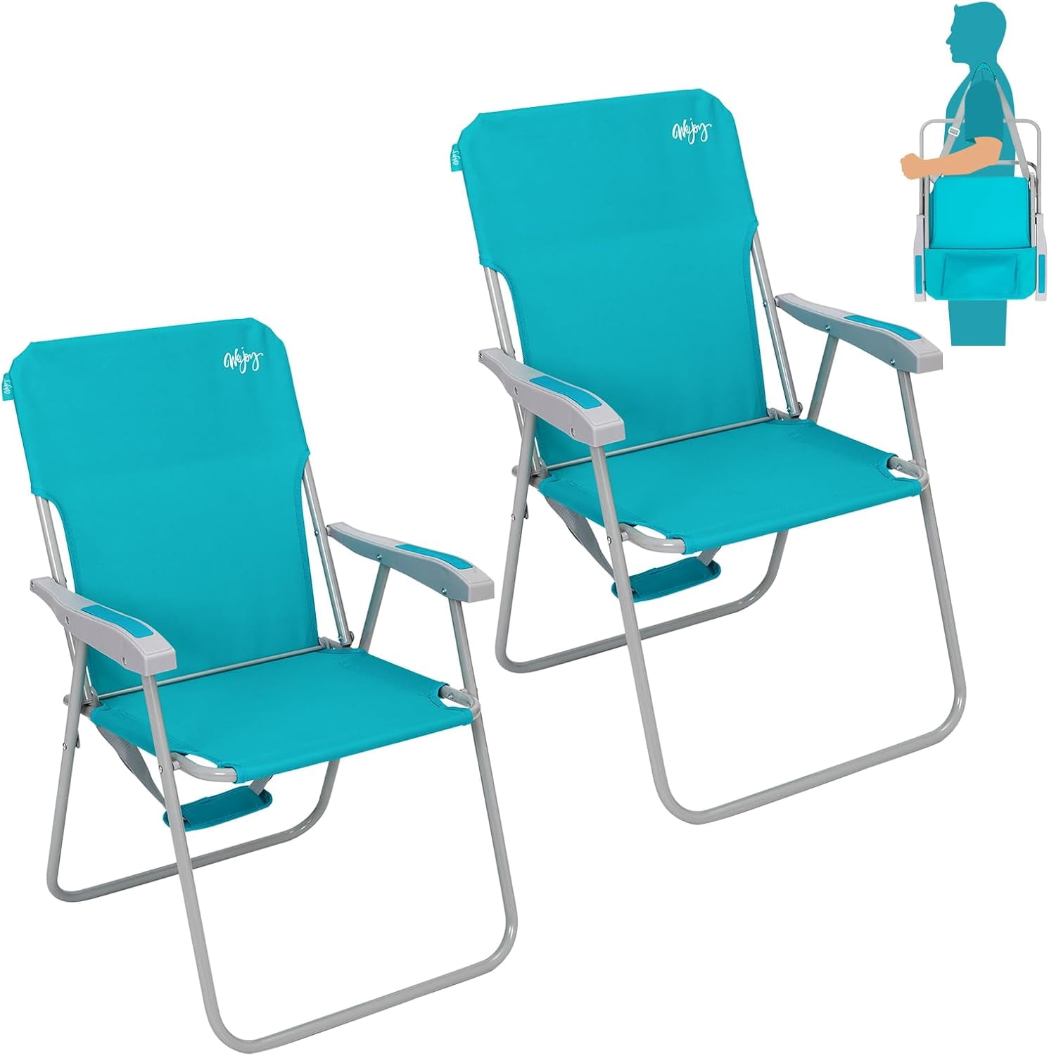 #WEJOY Folding Beach Chair for Adults, Lightweight Beach Chair with ...