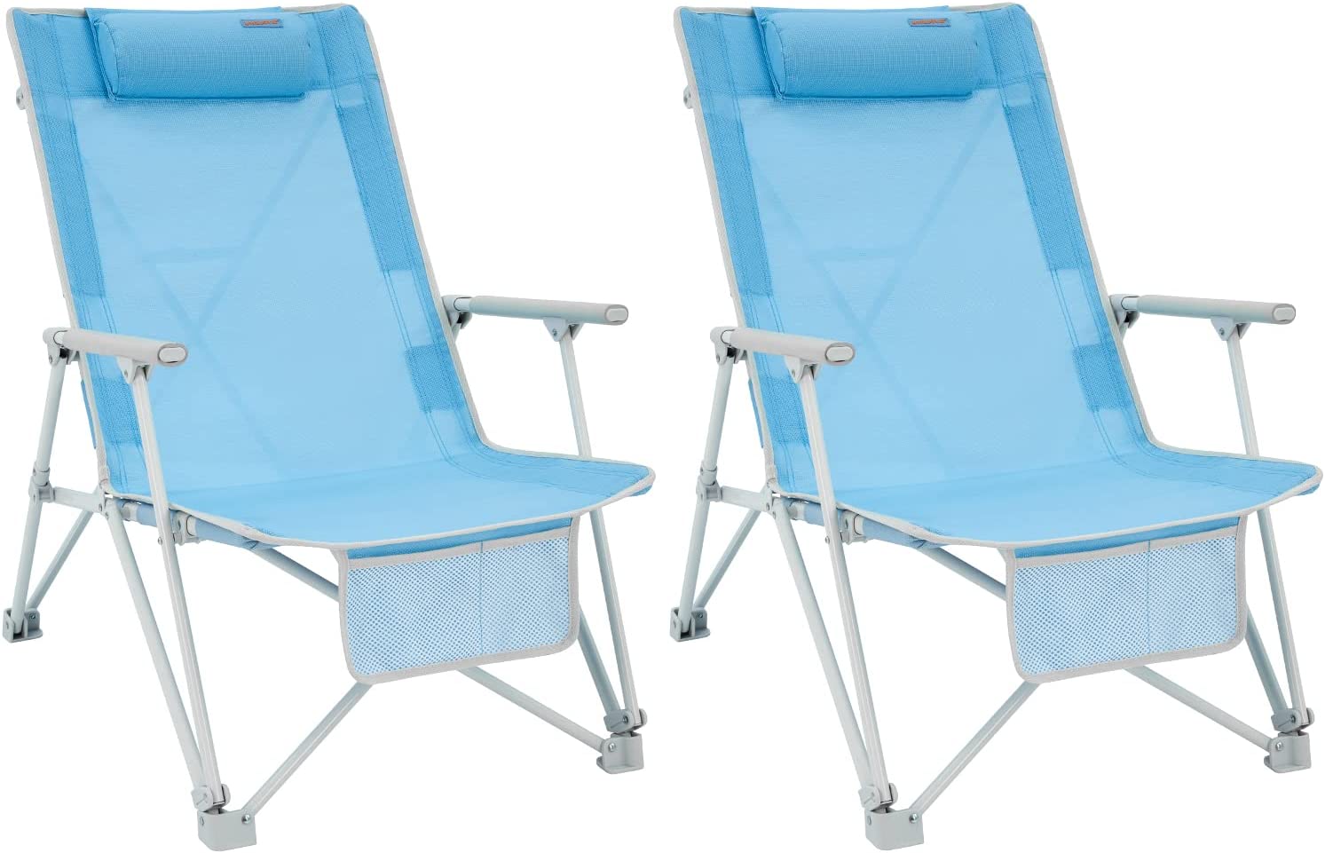 2-Pack Mainstays Wood Arm Reclining Comfort Height Beach Chair, Green ...