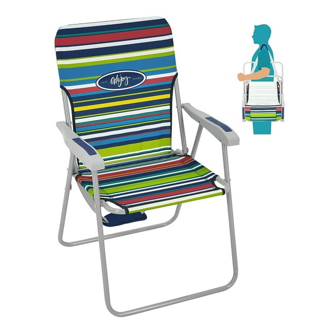 WEJOY Portable High Back Lawn Chair, Foldable Beach Chair for Adults ...