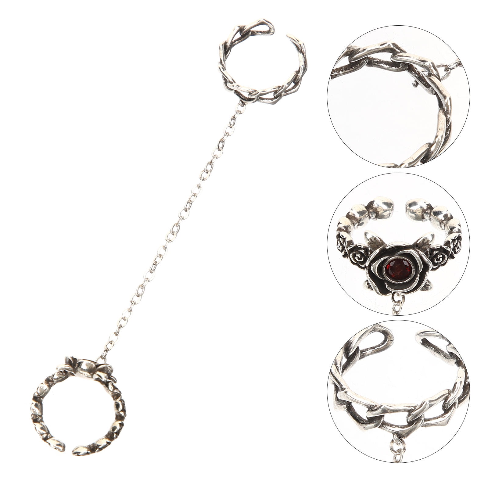 WEKADRIN 1Pack Decorative Rings Rose Flower Modeling Chain Design for ...