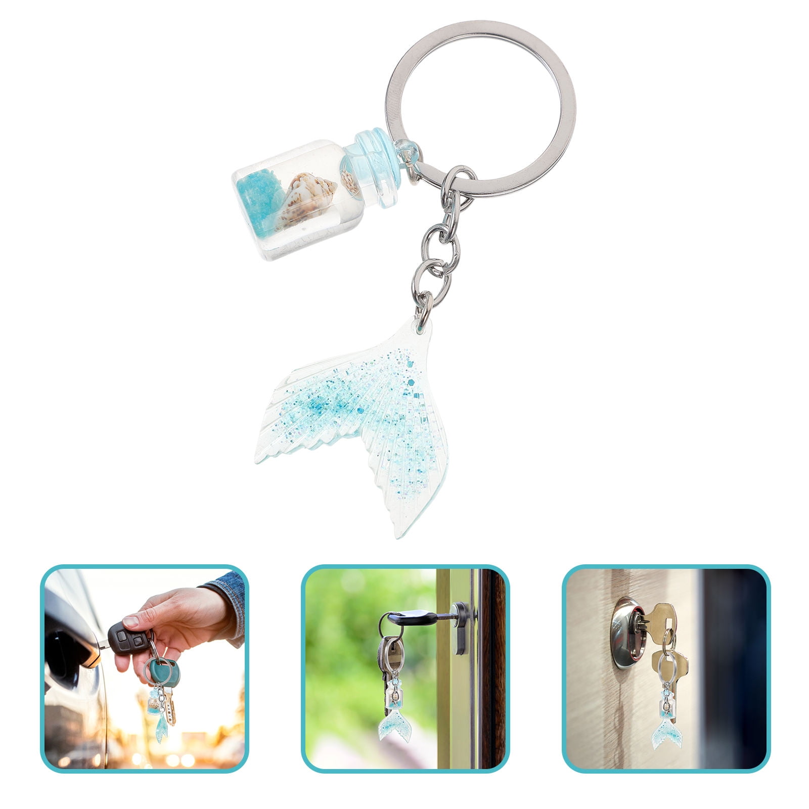 WEKADRIN 1Set Wishing Bottle Key Ring For Women And Kids With Dreamy ...
