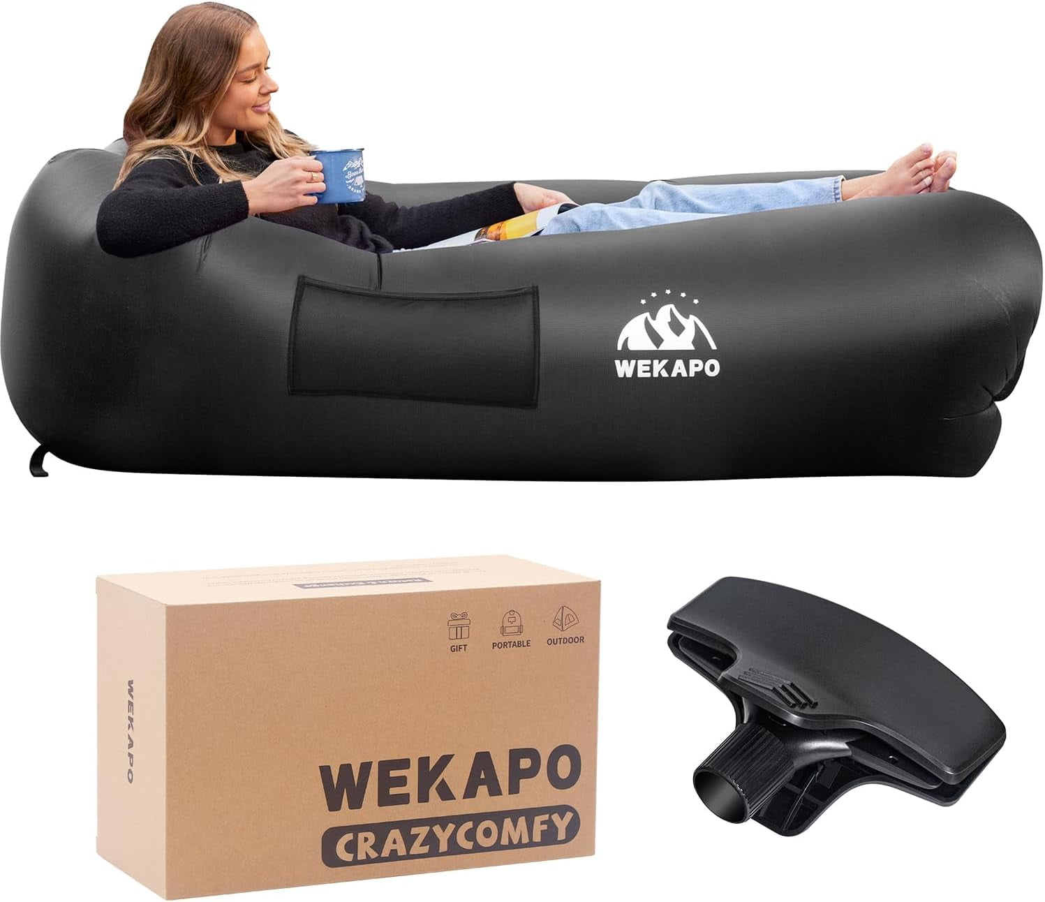 WEKAPO Inflatable Couch - Easiest Setup, Crazy Comfy & Ultralight ...