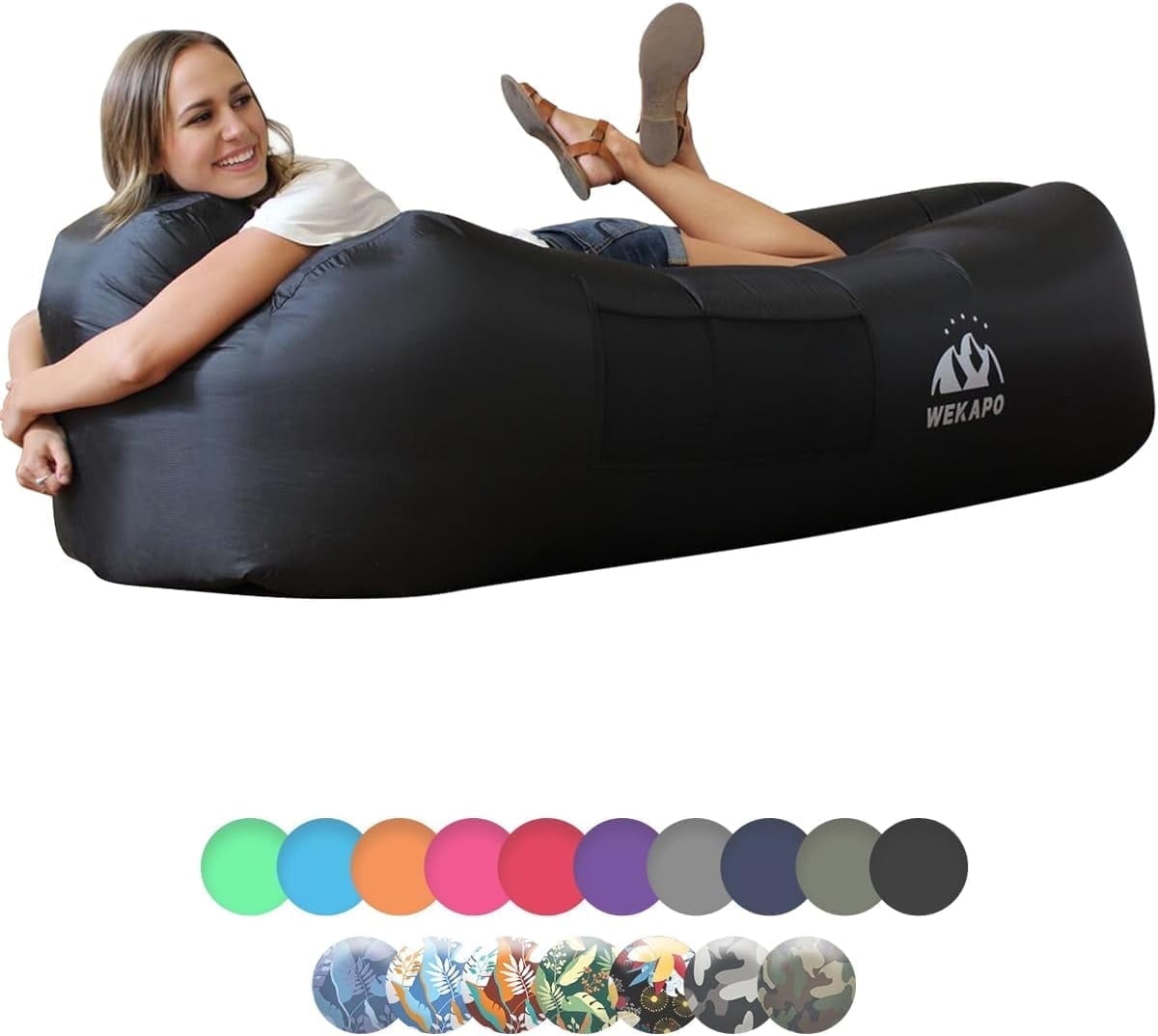 WEKAPO Inflatable Lounger Air Sofa Hammock-Portable,Water Proof& Anti-Air Leaking Design-Ideal ...