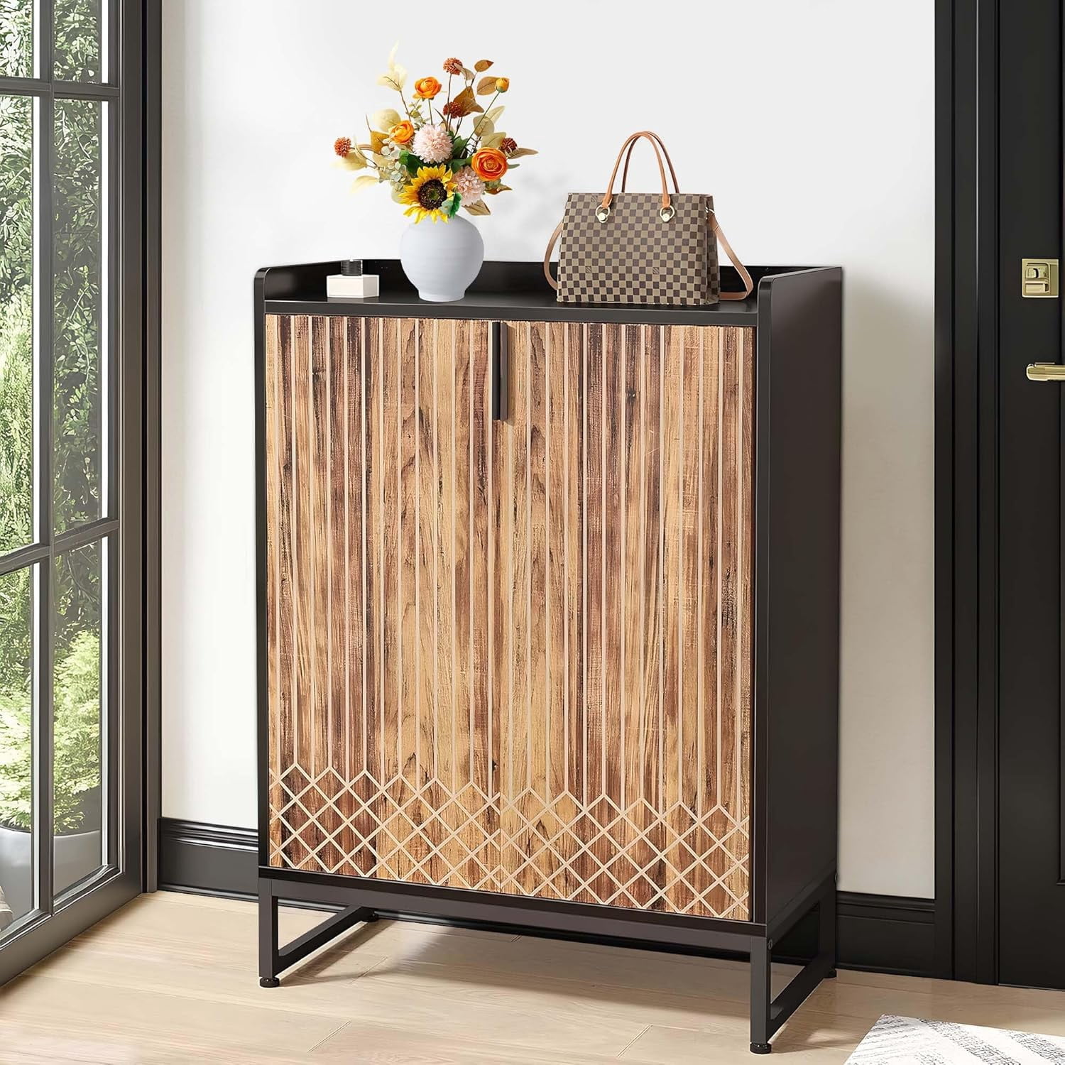 WELAKI 29.52" Shoe Cabinet,Modern 5-Tier Shoe Storage Cabinet,Entryway ...
