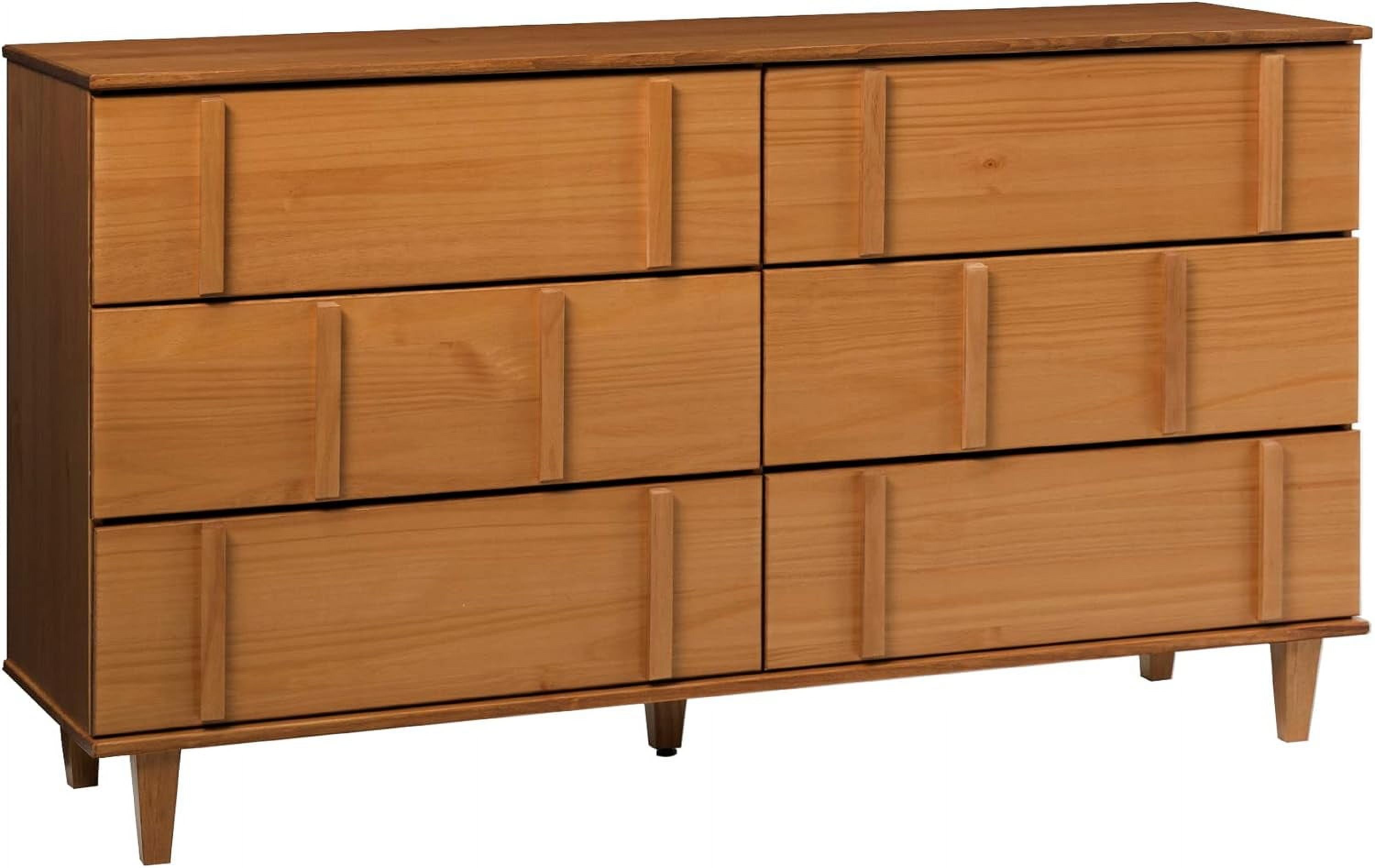 WELAKI Contemporary Detailed 6-Drawer Solid Wood Dresser, 60 Inch ...