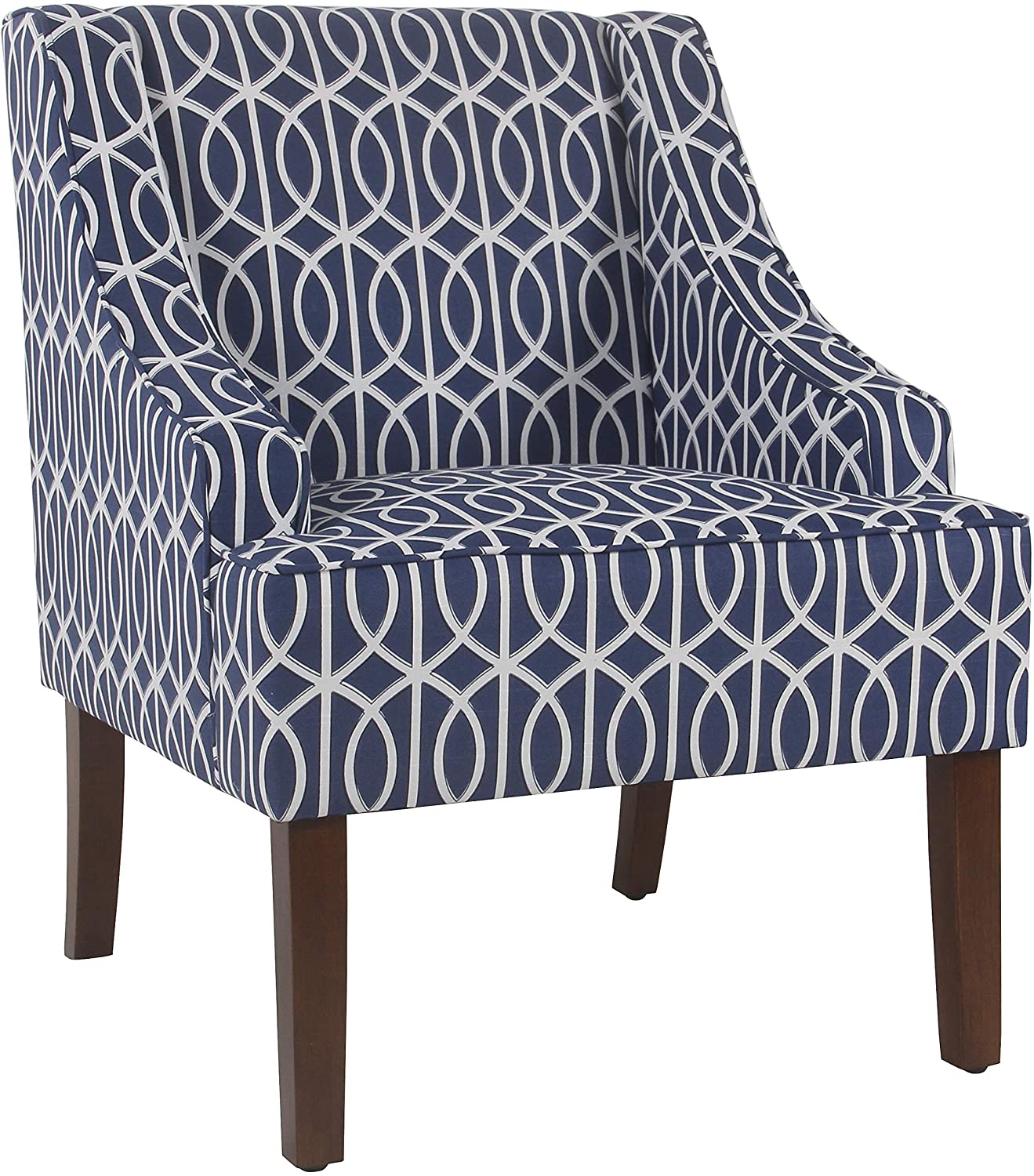 WELAKI Velvet Swoop Arm Living-Room-Chairs, Blue Trellis - Walmart.com