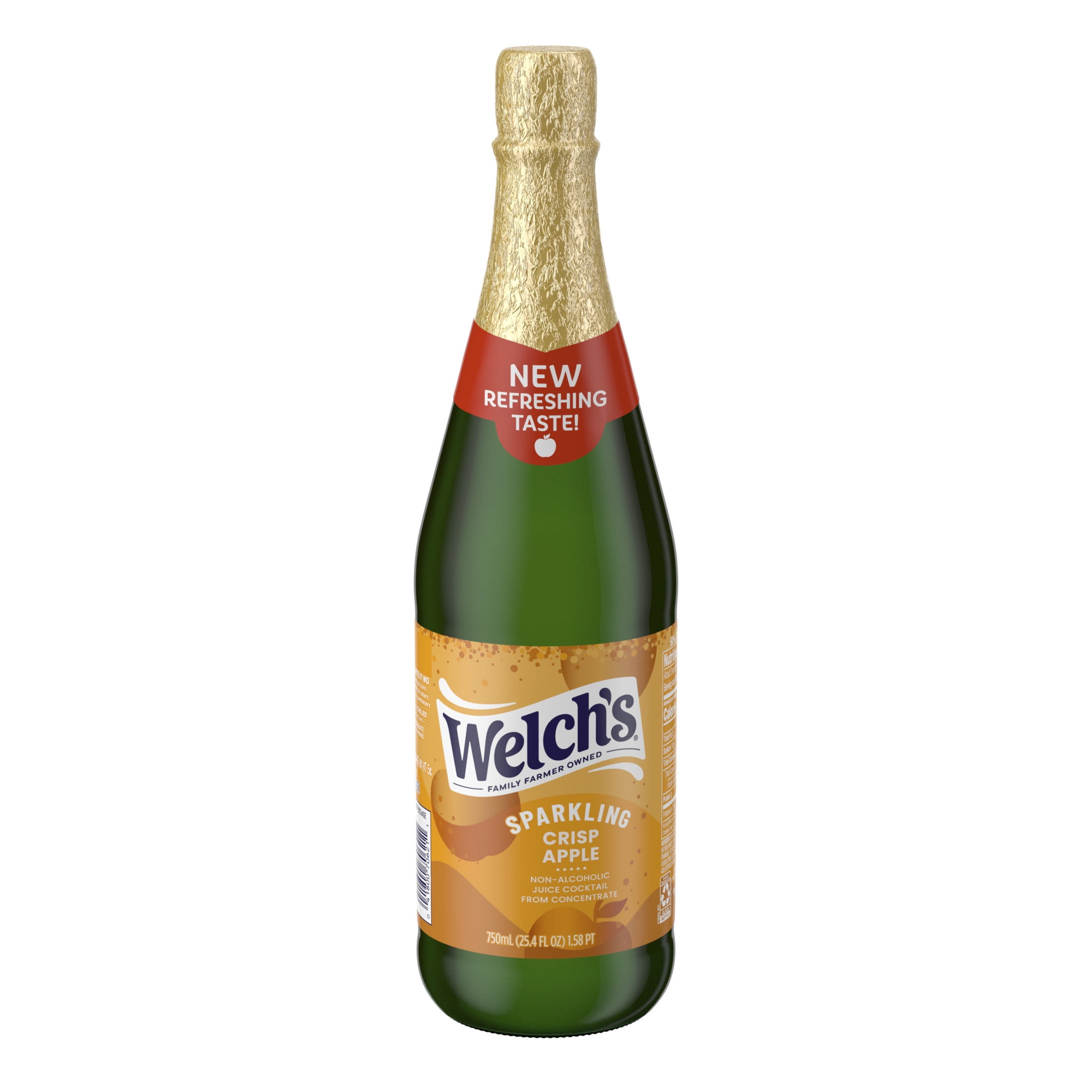 Welch's Non-Alcoholic Sparkling Juice Cocktail, Crisp Apple, 25.4 fl oz ...