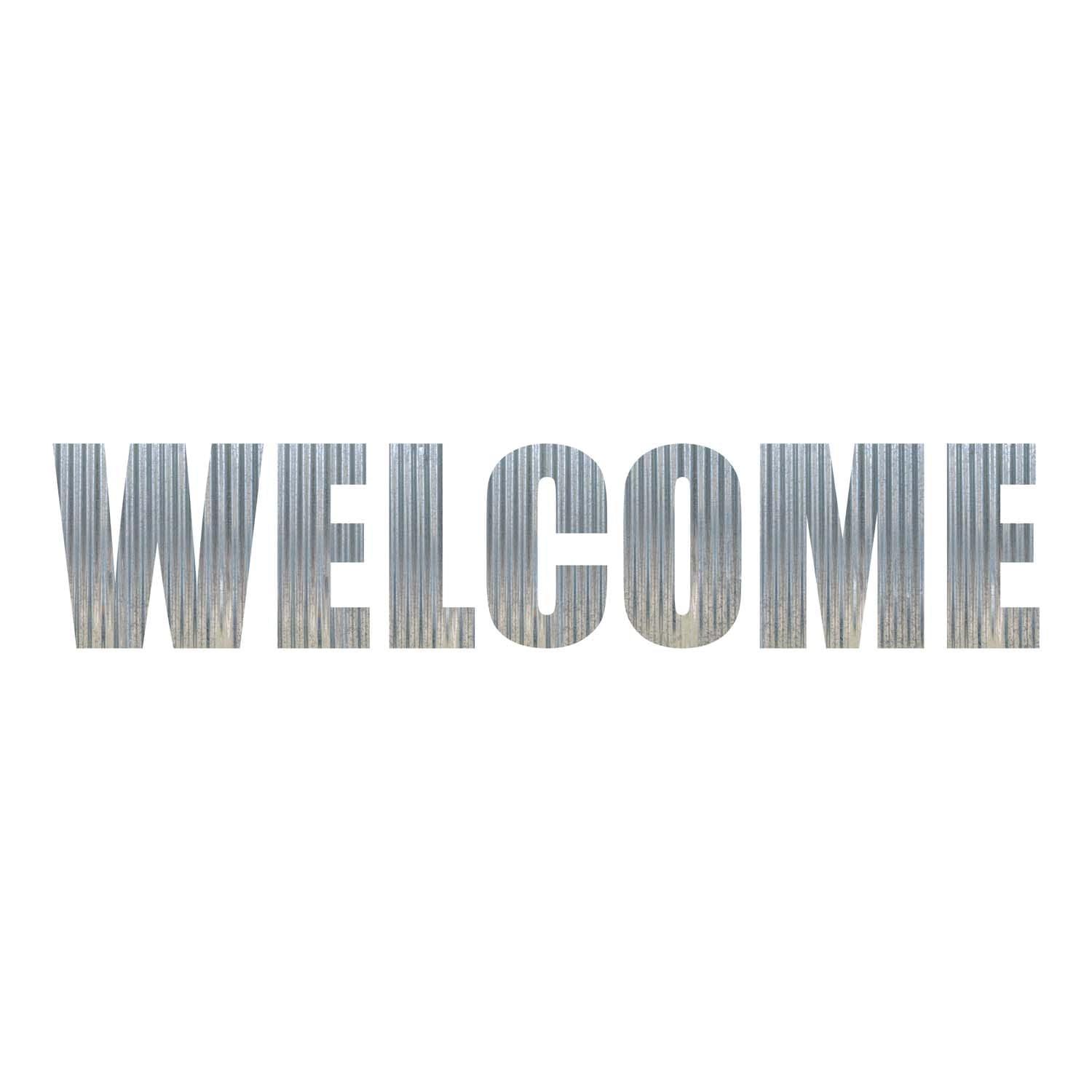 WELCOME Metal Letters Corrugated Galvanized Metal Word Business Sign ...