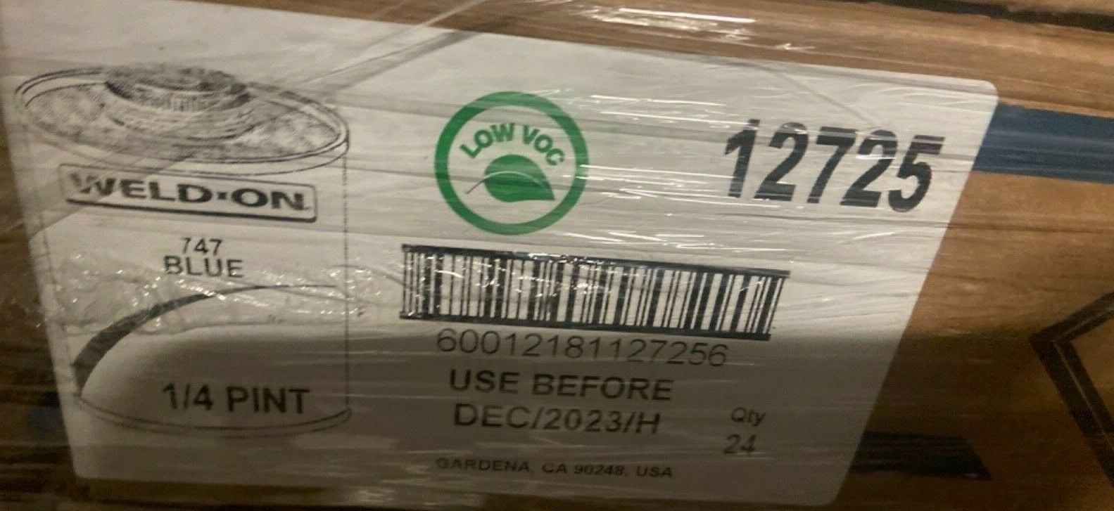 WELD-ON 747 blue Cement, PVC, Extra Medium Bodied, 24 1/4 PINTS, CASE ...