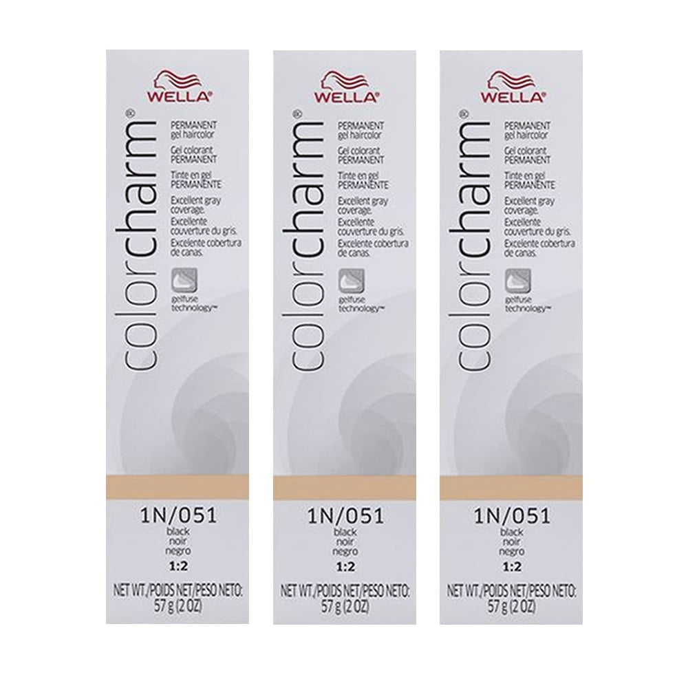 WELLA COLOR CHARM Black Permanent Gel Hair Color 2 oz HC-G051/1N (3 ...