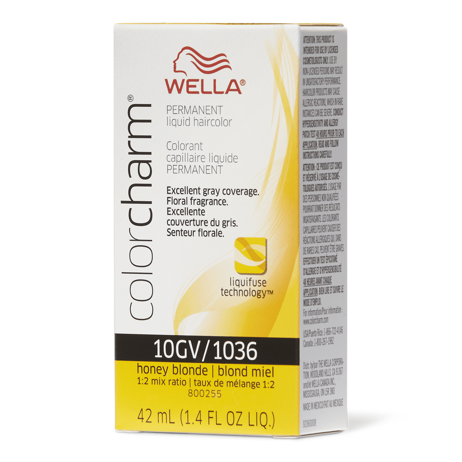 WELLA Color Charm Permanent Liquid Hair Color, 10GV/1036 Honey Blonde ...