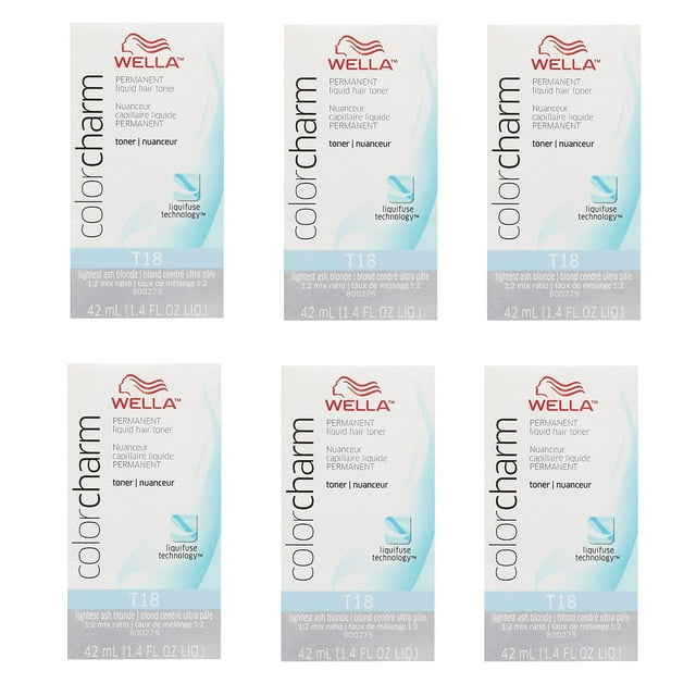 Wella Color Charm Permanent Liquid Hair Toner, Lightest Ash Blonde HC ...
