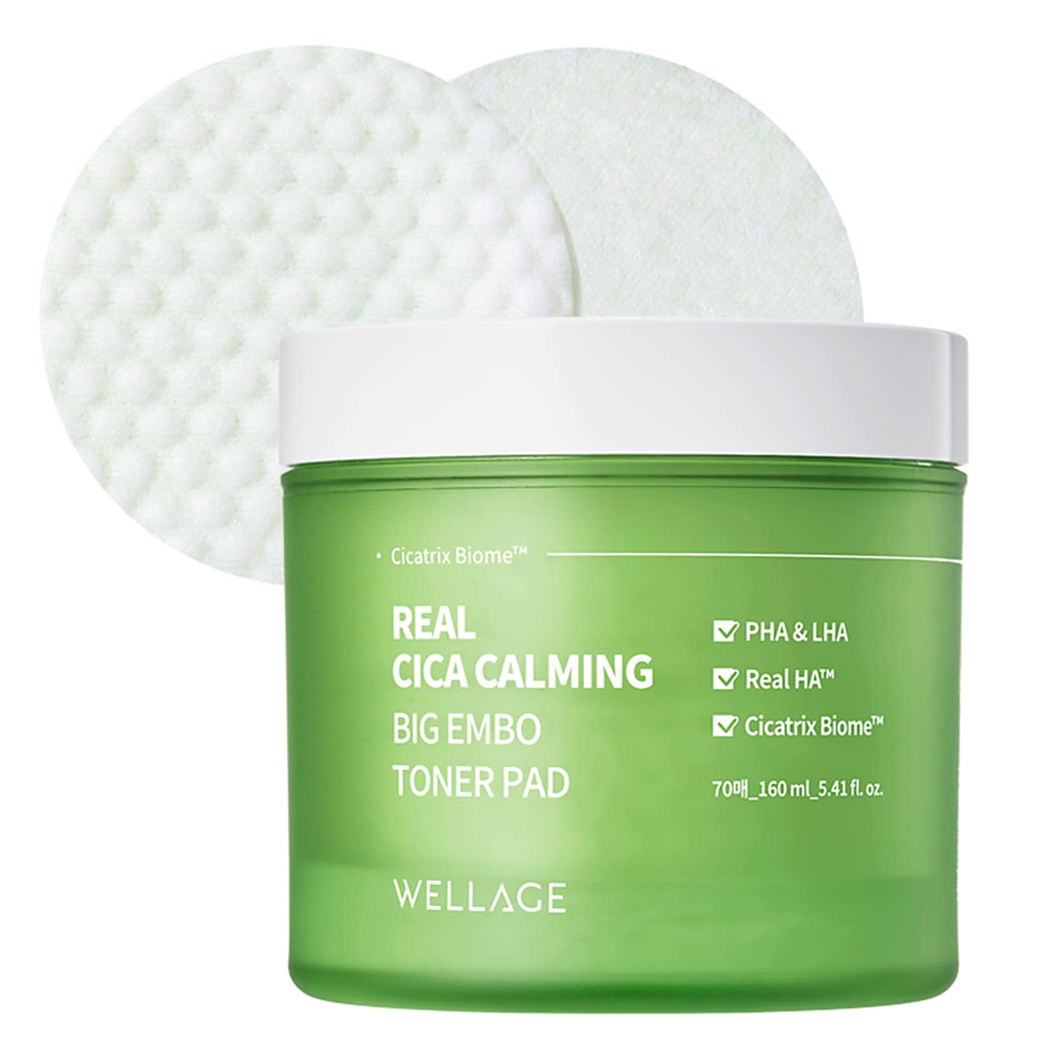 WELLAGE CICA Calming Pore Tightening Exfoliating Toner Pads 70 Pads ...