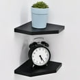 WELLAND 12-Inch Square Floating Corner Shelves, Wall Mounted Storage ...