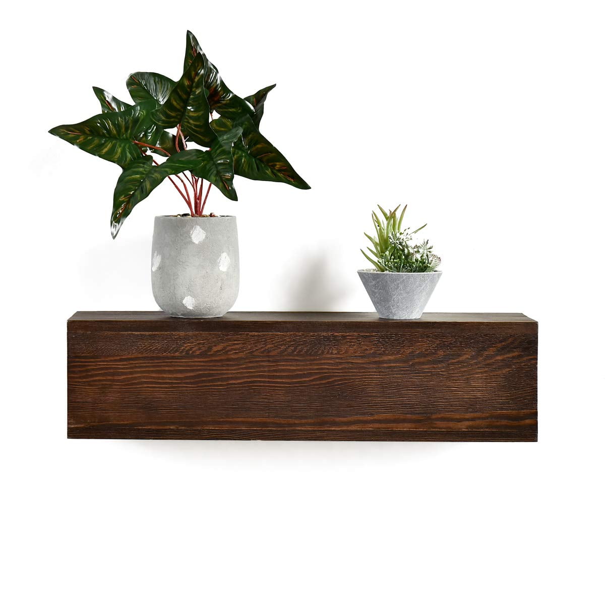 WELLAND 24" Dylan Pinewood Rustic Wood Floating Shelf Fireplace Mantel ...