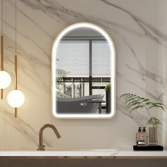 Brushed Brass Bathroom Mirror