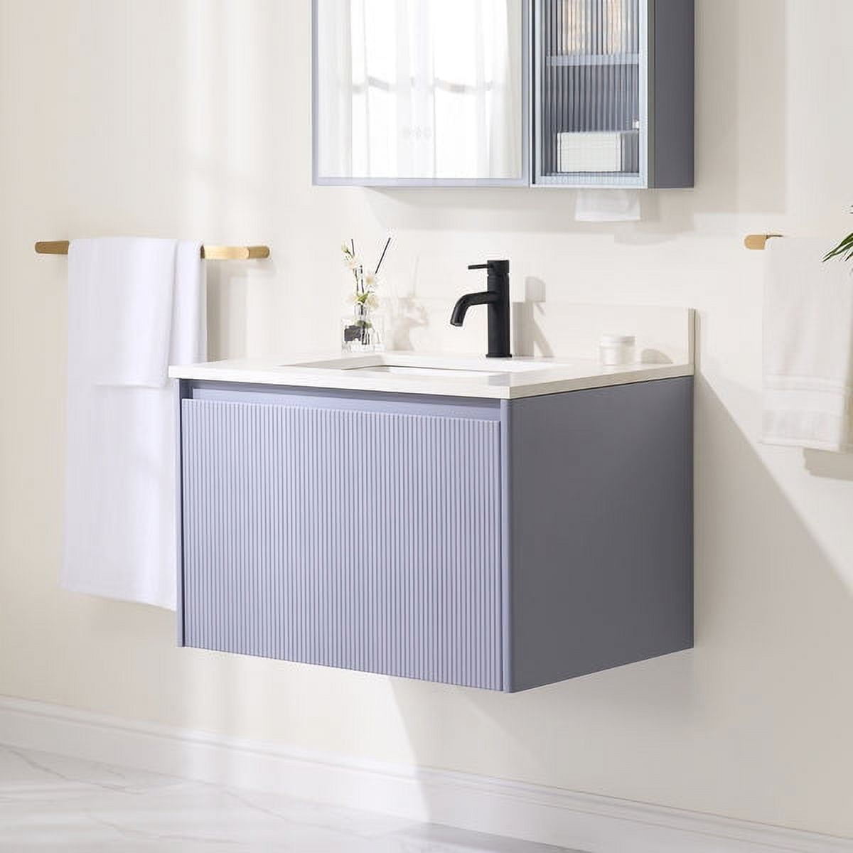 ANGELES HOME 30" Bathroom Vanity Sink Combo, Floating Bathroom Vanity ...