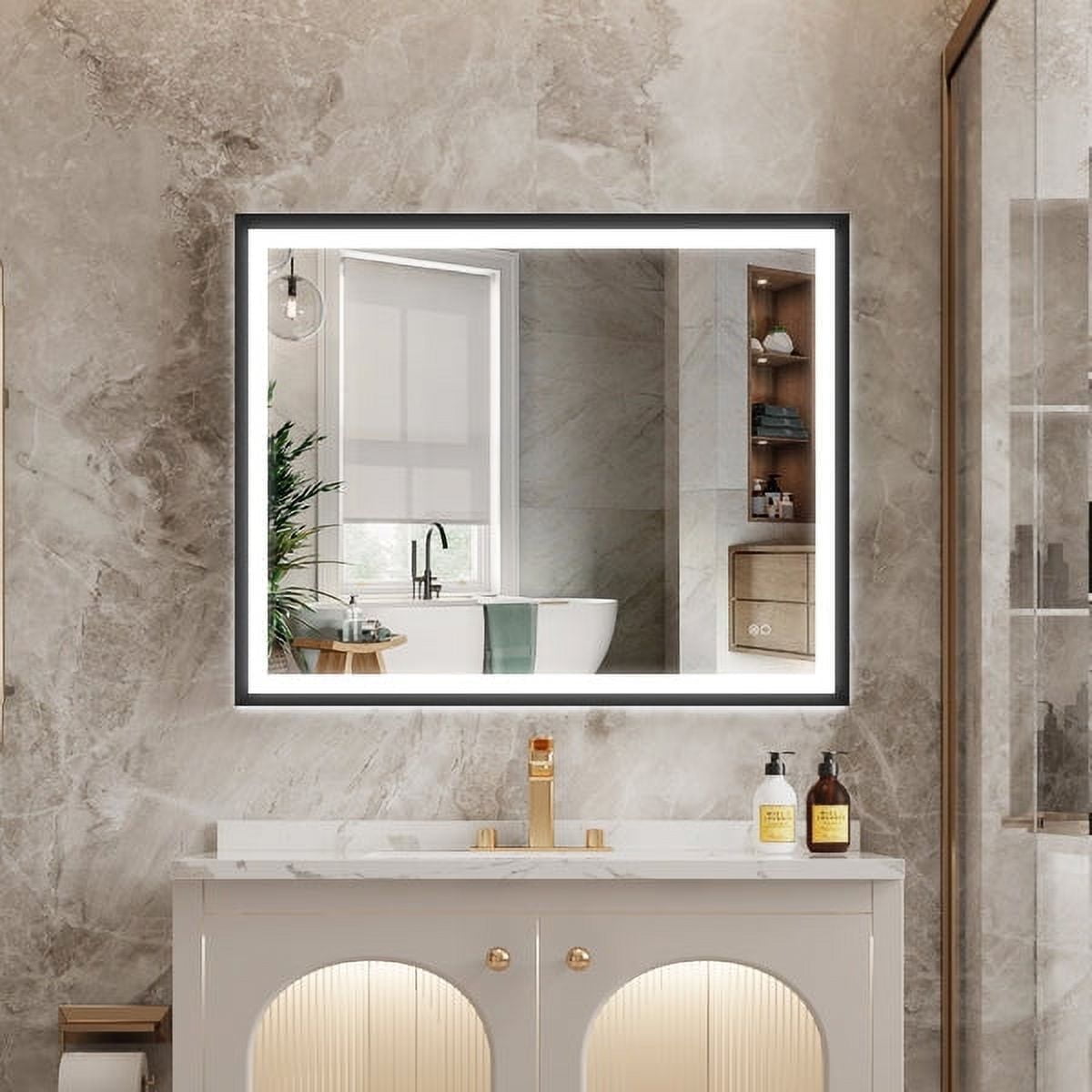 ANGELES HOME 40 x 32 inch LED Bathroom Mirror, Bathroom Vanity Mirror ...