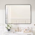 ANGELES HOME 48 x 36 Inch Metal Framed Bathroom Mirror for Wall ...
