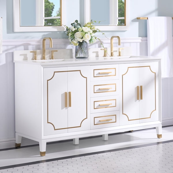 WELLFOR 60 inch Bathroom Vanity with Sink, Soft-Close, Ample Storage ...