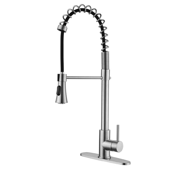 ANGELES HOME Kitchen Faucets with Pull Down Sprayer, Black Spring ...