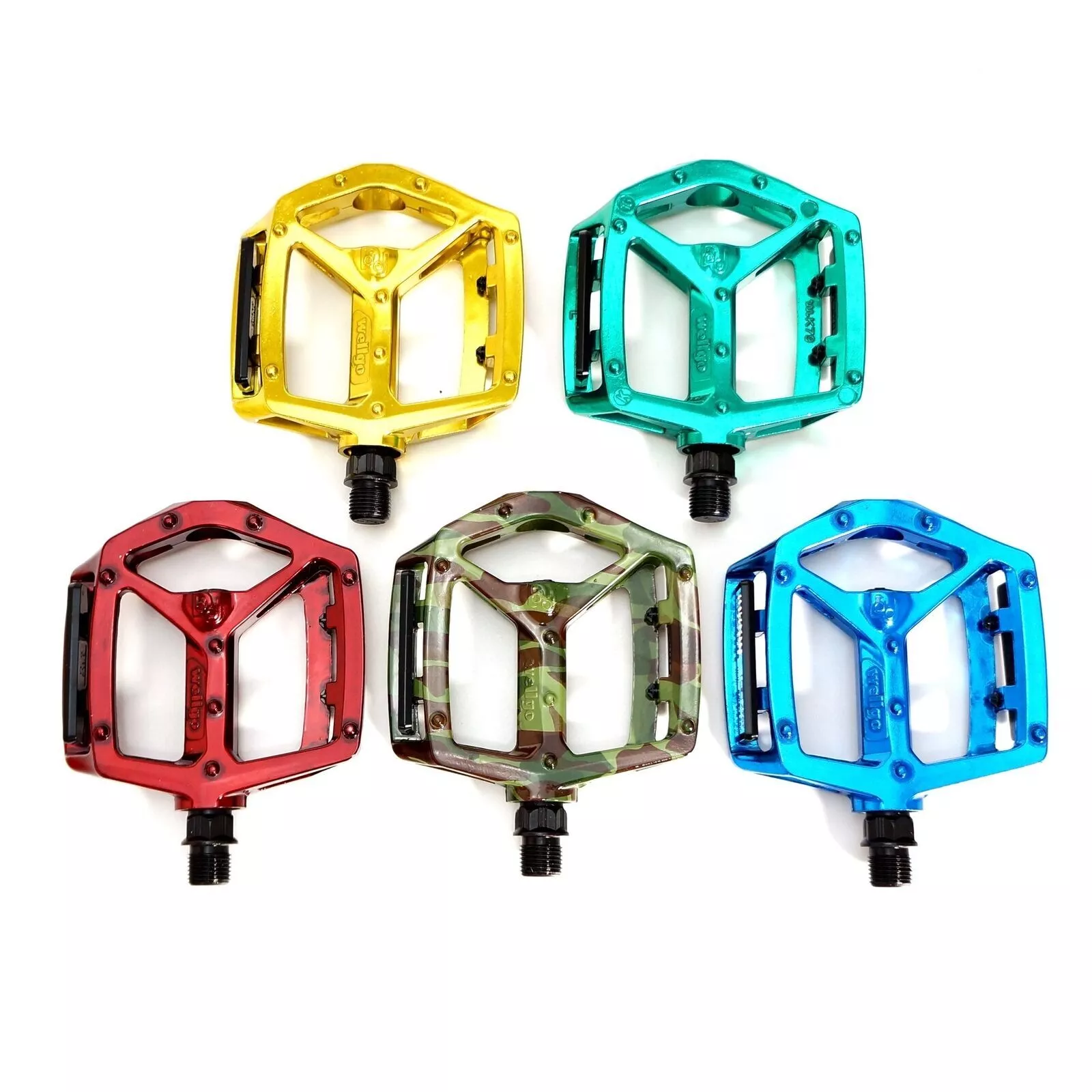 WELLGO MG-3 Fixed Pin Glossy Bike Pedals for MTB BMX DH Platform 9/16" 5 Colors - Walmart.com