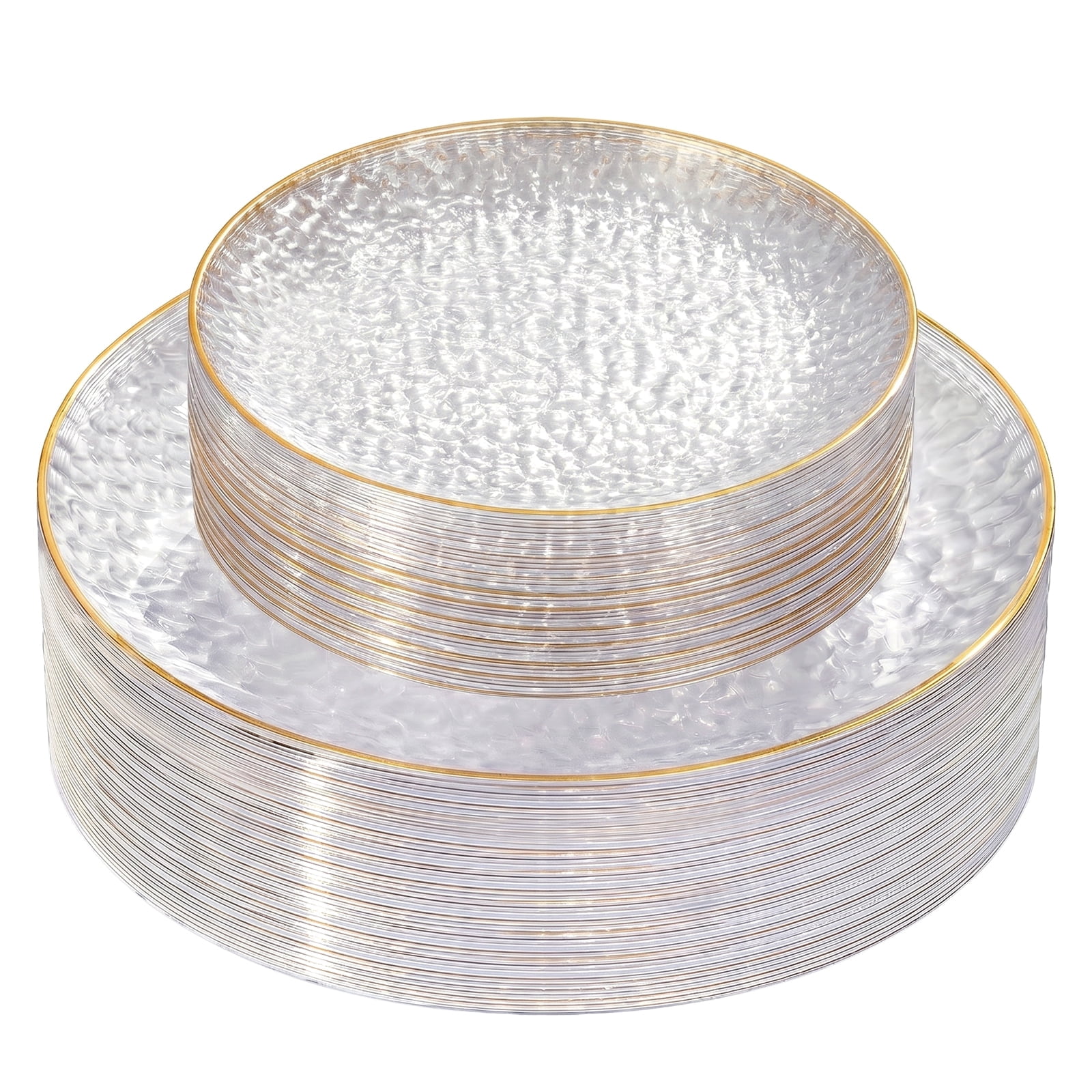 WELLIFE FESTIVE 60Pcs Clear Plastic Plates,Clear Disposable Plates With ...