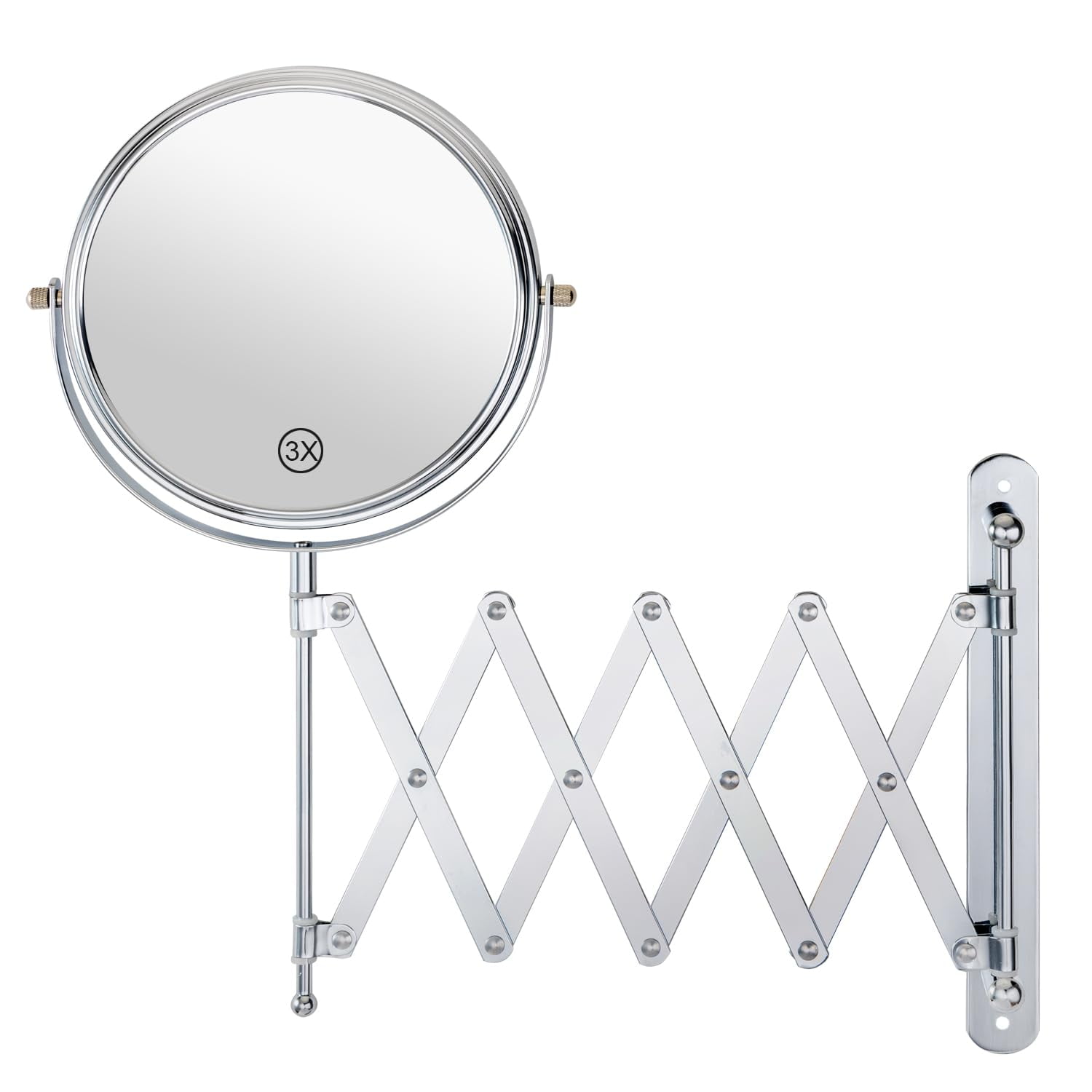WELLLINK 7 Inch Basic Bathroom Mirror Wall Mounted - 1X/3X Magnifying ...