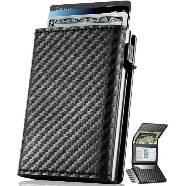 WELLNEC Men's Slim Pop-up Wallet, RFID Blocking, Metal Security, 10 ...