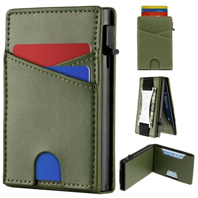 WELLNEC Minimalist Slim Wallet, Men Wallets with POP UP Card Holder ...