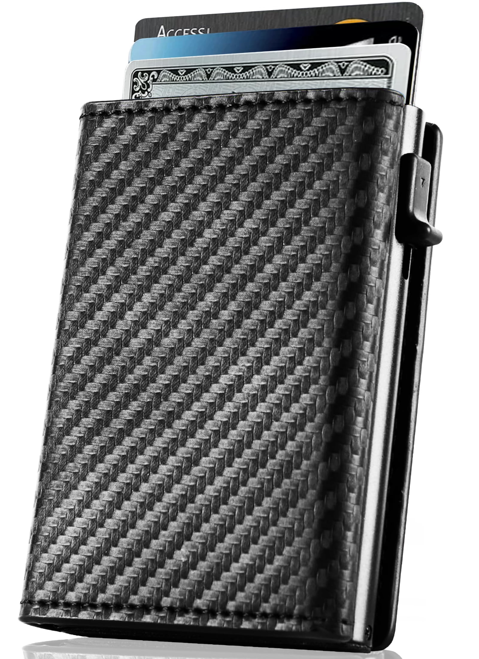 WELLNEC Men's Pop up Wallet with ID Window, RFID Blocking, 10 Cards ...