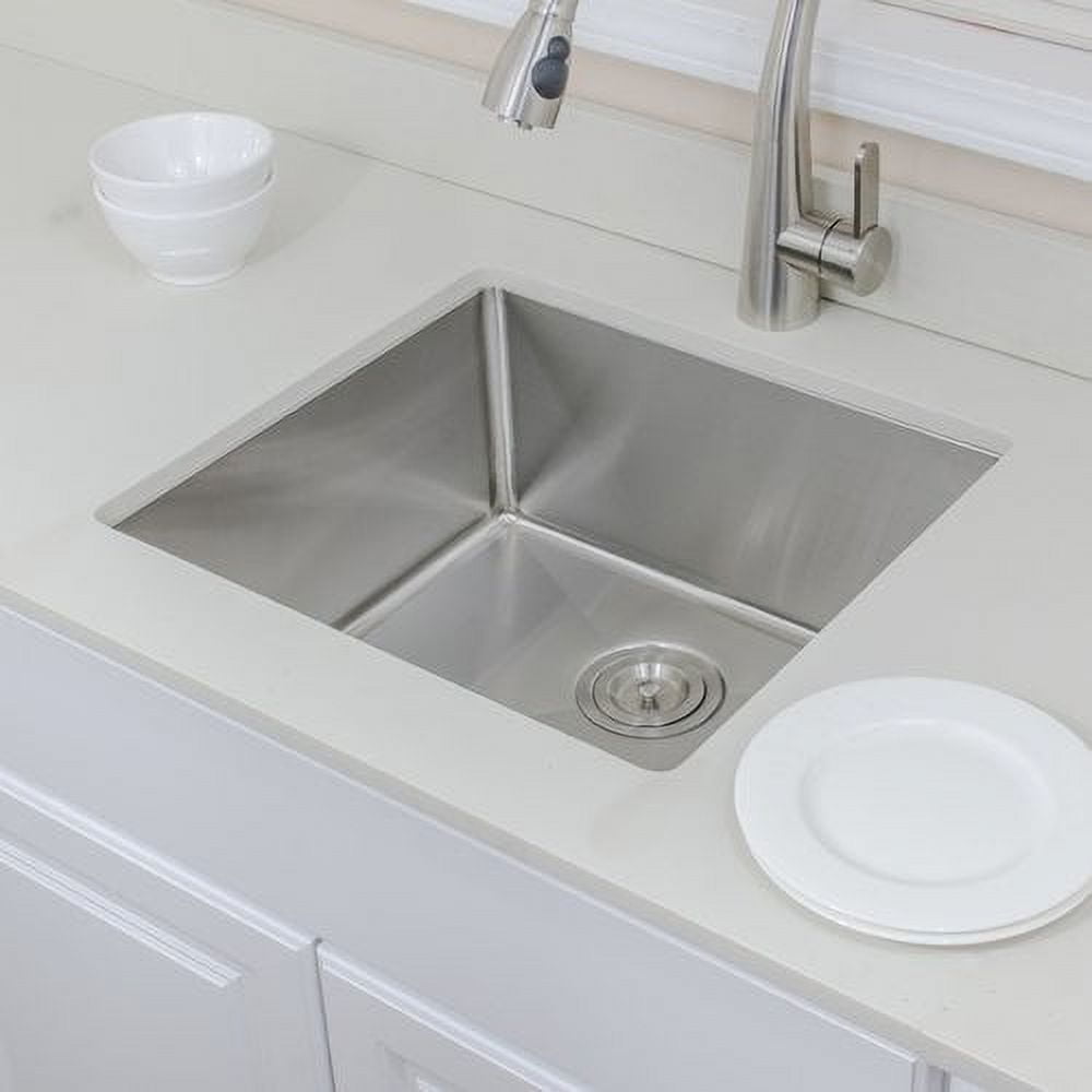 Wells Sinkware 21 in. Handcrafted 16 Gauge Undermount Single Bowl ...