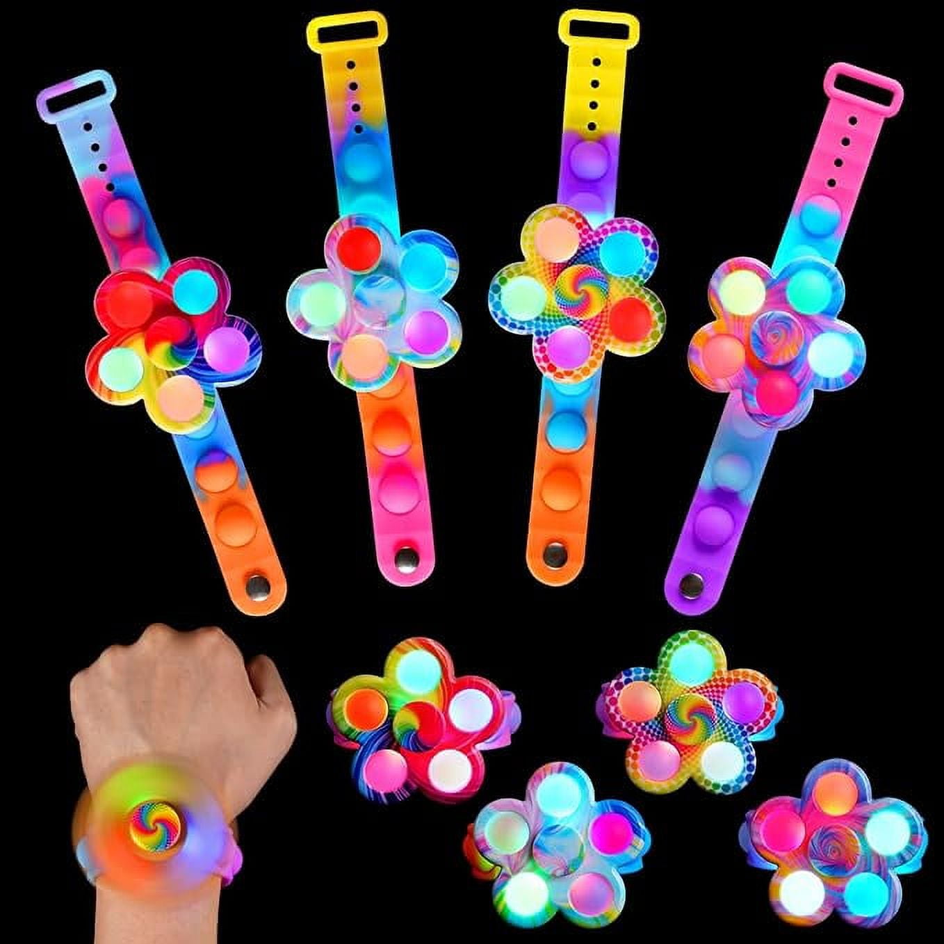 WELLVO Halloween Party Favors 4 Pack LED Light Up Fidget Spinner ...