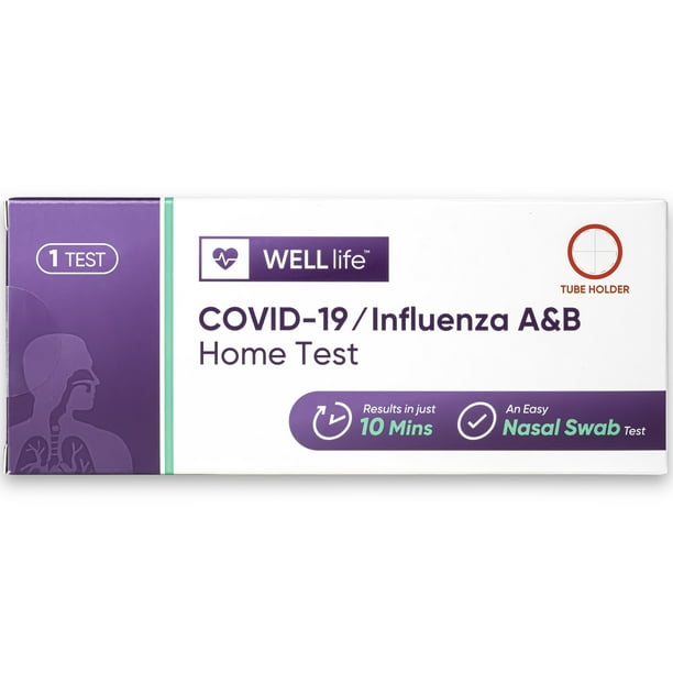 WELLlife COVID-19/Influenza A&B Home Test, Self Test for Flu A/B and ...