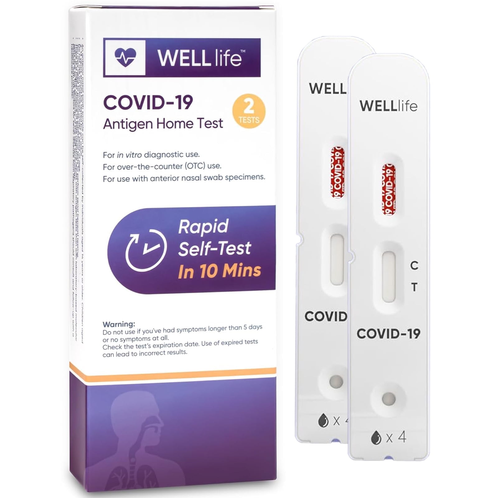 WELLlife Covid-19 Antigen Home Test, 288 Tetsts FDA Authorized Bulk ...
