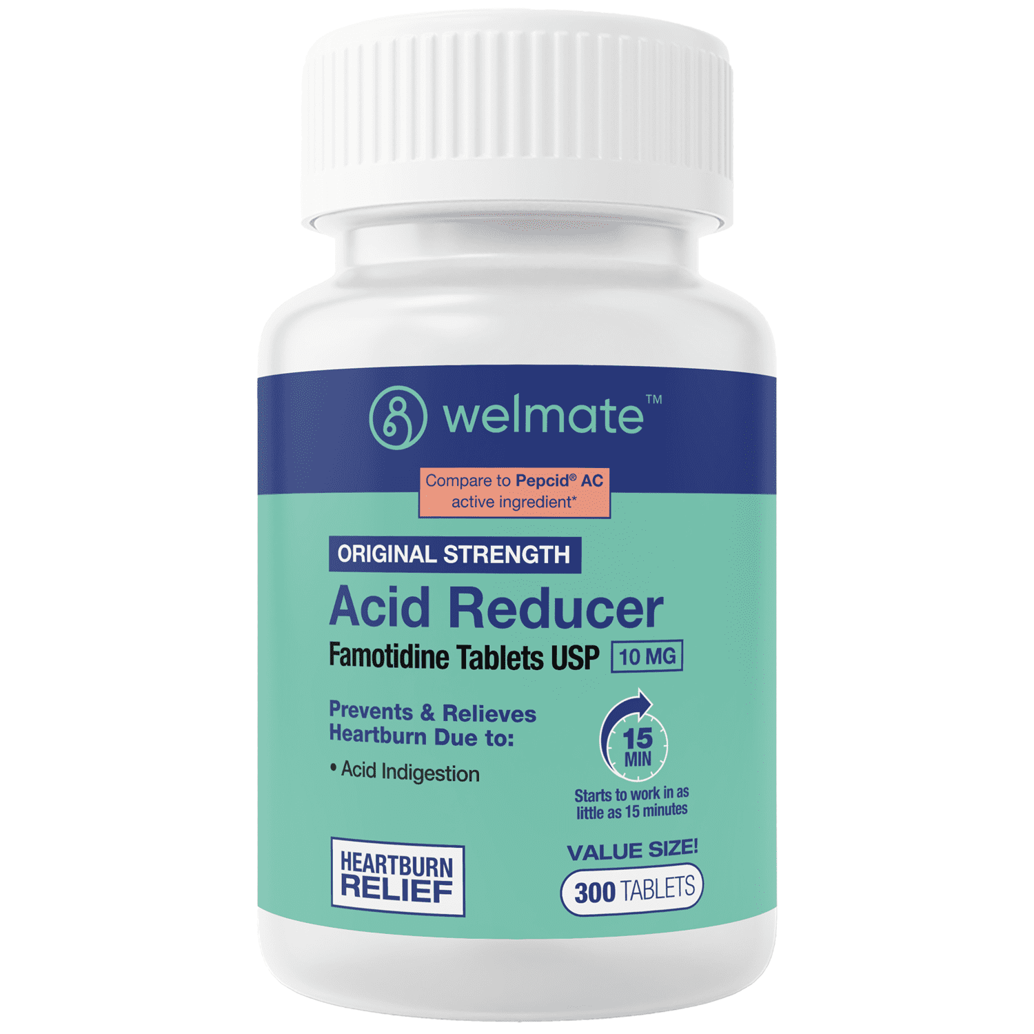 WELMATE - Famotidine Acid Reducer, 10mg - Original Strength - Heartburn ...