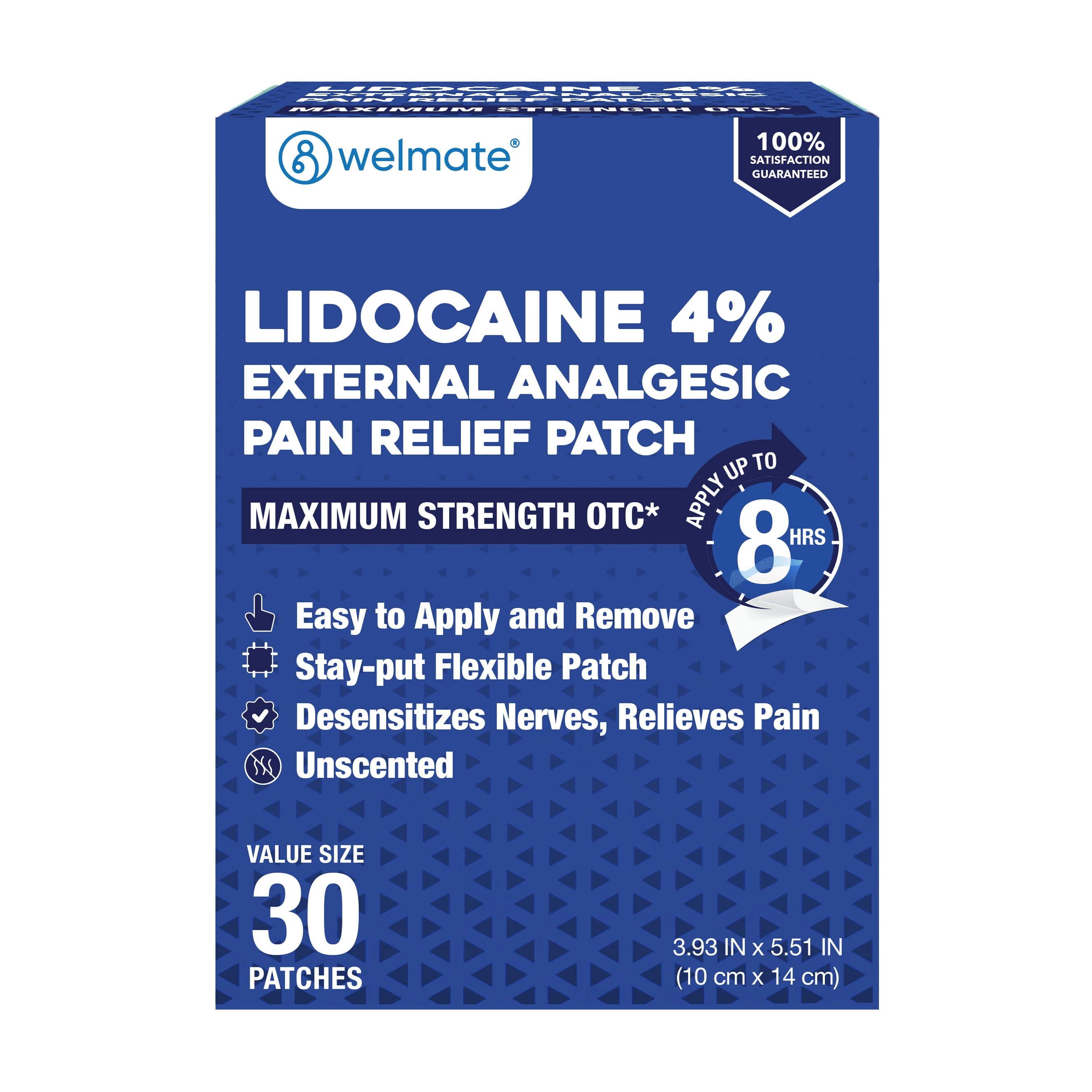 WELMATE Pain Management, Lidocaine 4% Pain Relief Patches, Maximum ...