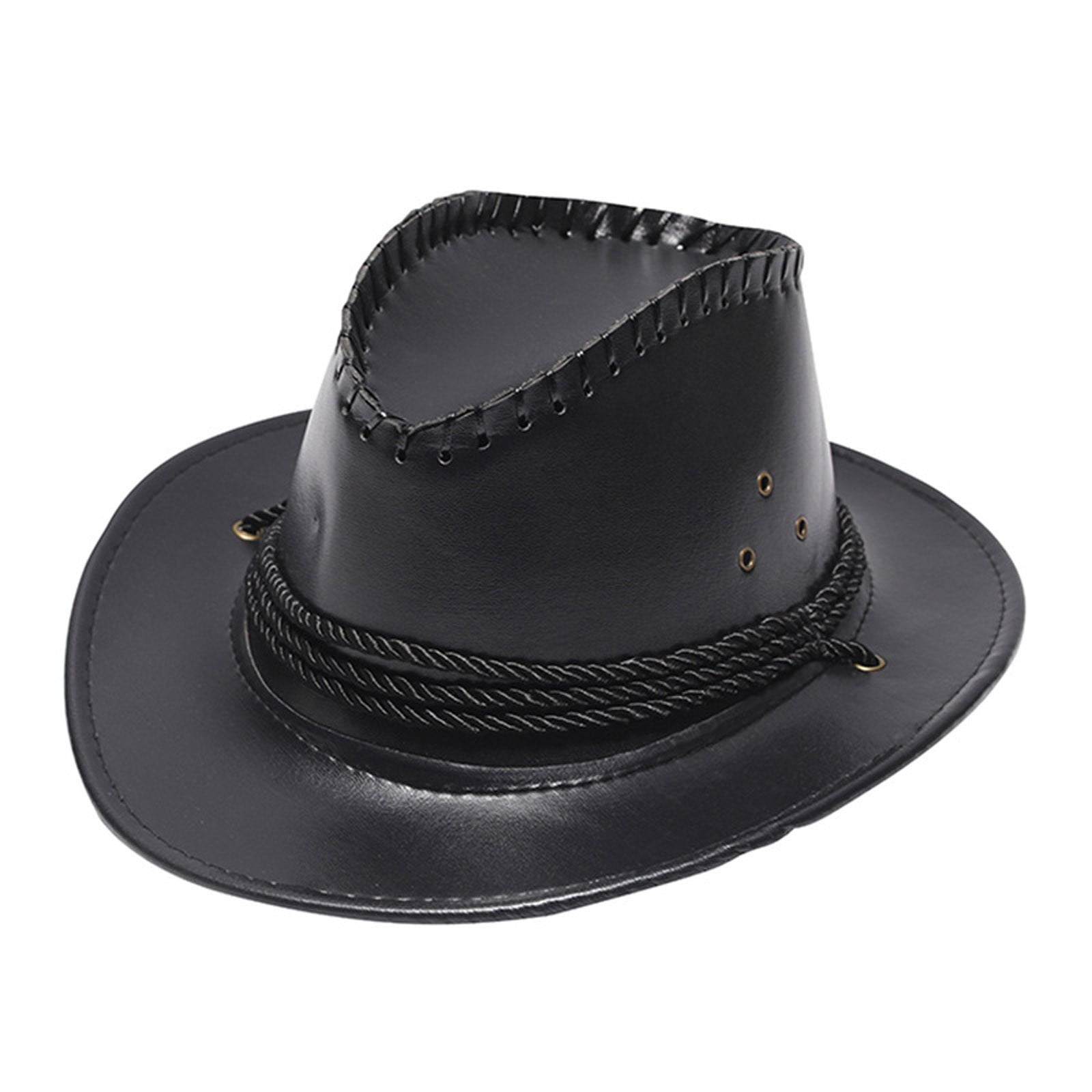 WELOIJEVBE Cowboy Hat Adult Fashion Sun Protection Solid Western Cowboy ...