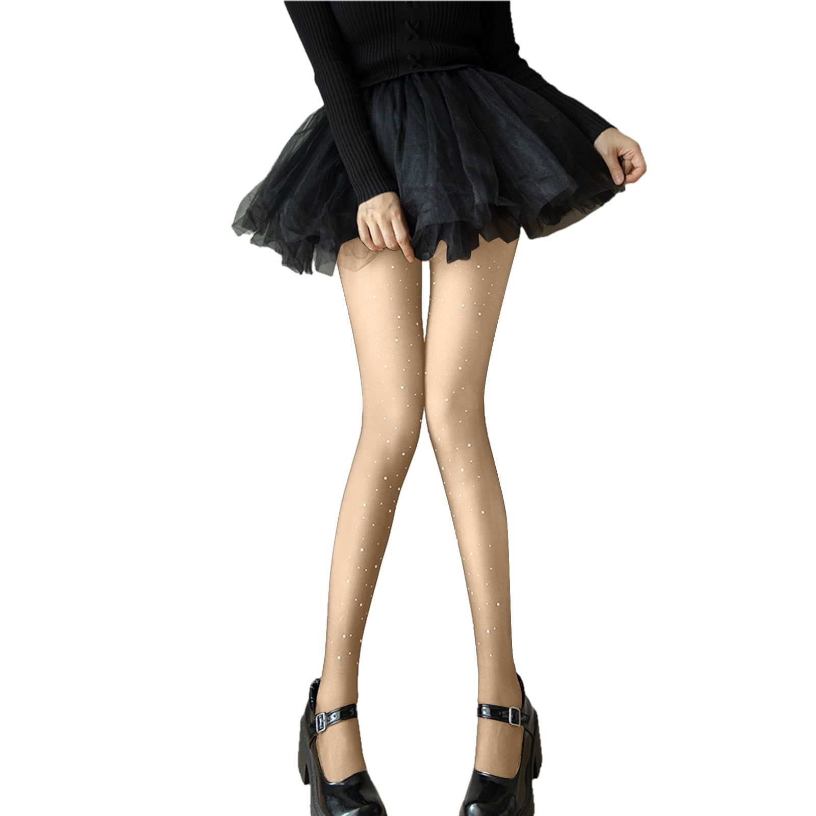 WELOIJEVBE Fishnet Stocking for Women Star Diamond Stockings Black Skin ...