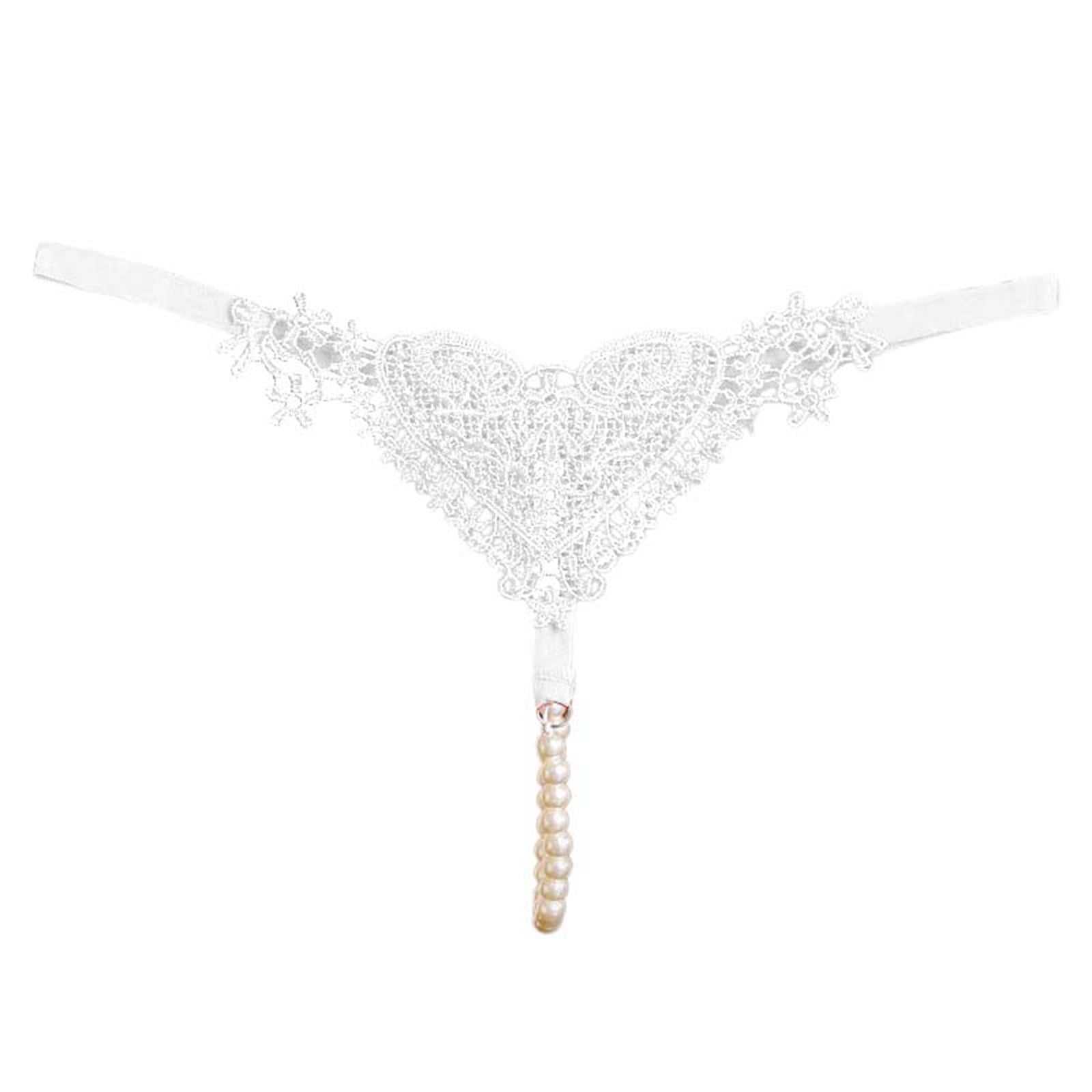 WELOIJEVBE Pearl Massage G String Thong Underwear, Womens Underwear ...