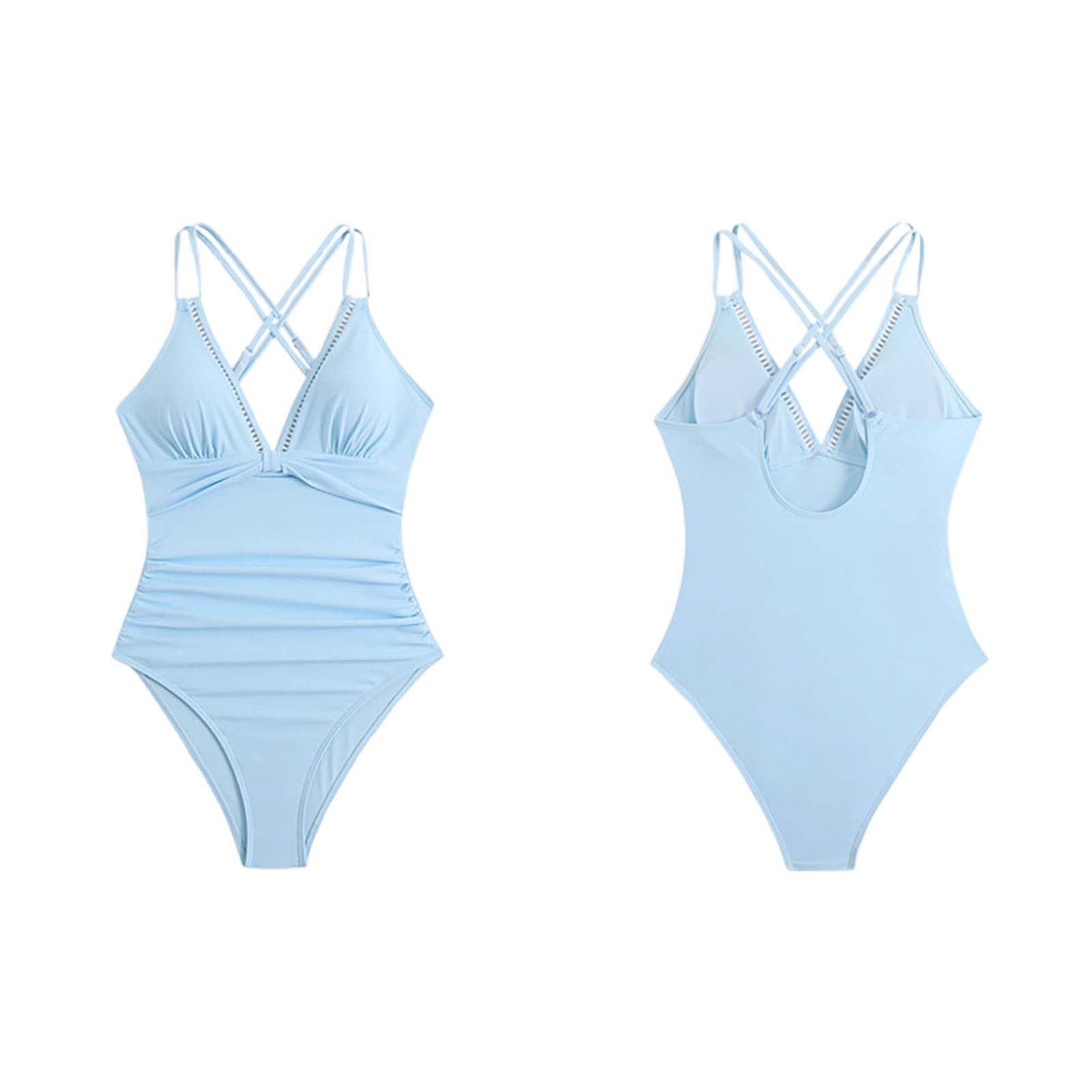 WELOUEVBE Women’s Sexy One-Piece Swimsuit Backless Low Back V Neck ...