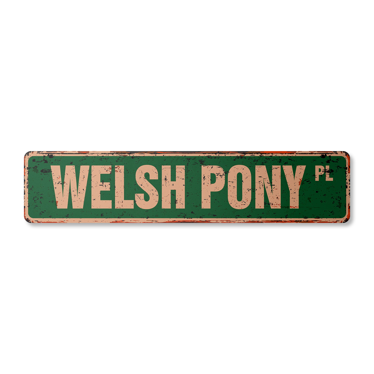 WELSH PONY Vintage Plastic Street Sign mountain horse breeder rider ...