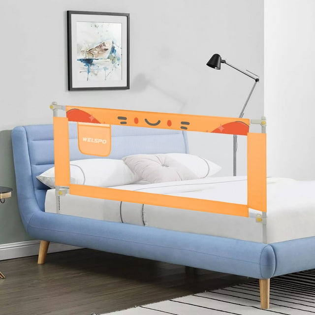WELSPO Mesh Safety 70 Inches Baby Bed Rails Foldable Safety Baby Bed ...