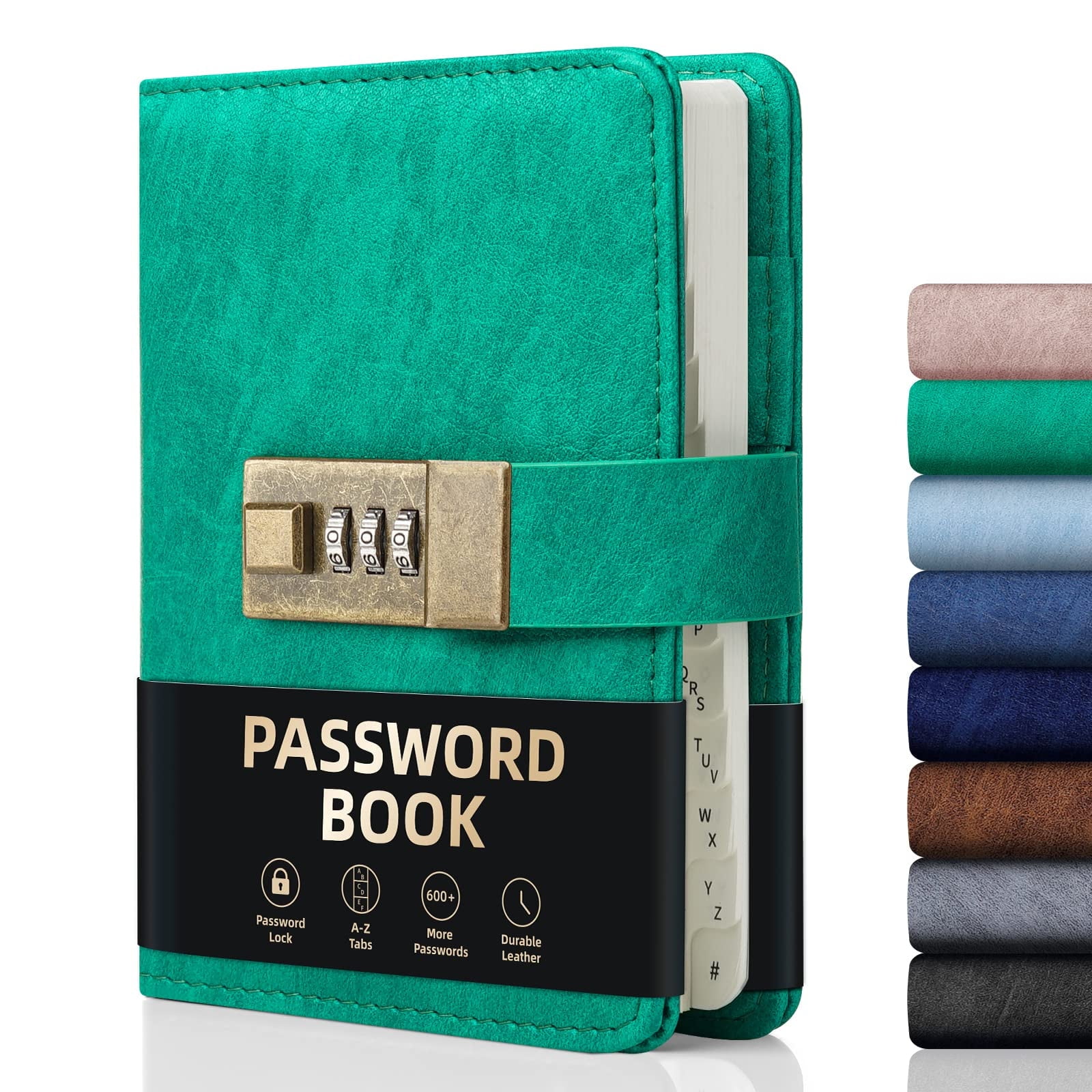 WEMATE A6 Password Book with Lock, Password Book with Alphabetical Tabs ...