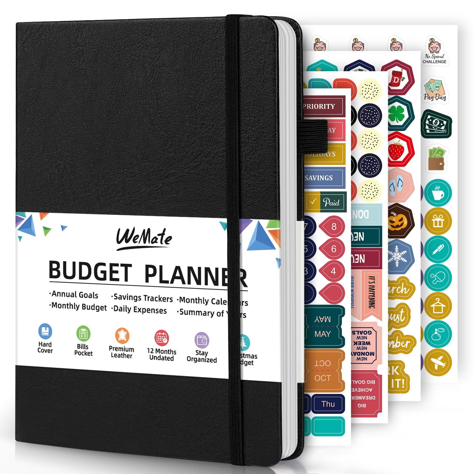 WEMATE Budget Planner 2025 - Monthly Budget Book with Expense Tracker ...