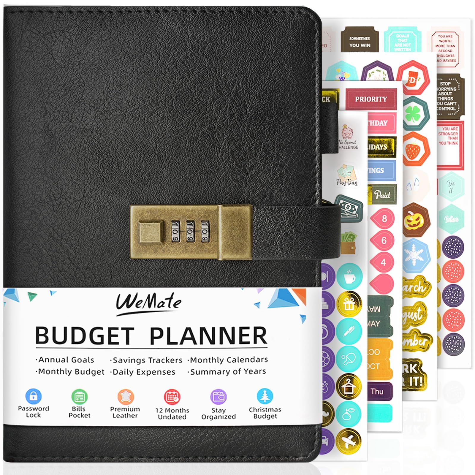 WEMATE Budget Planner, Monthly Budget Book with Lock, Expense & Bill ...
