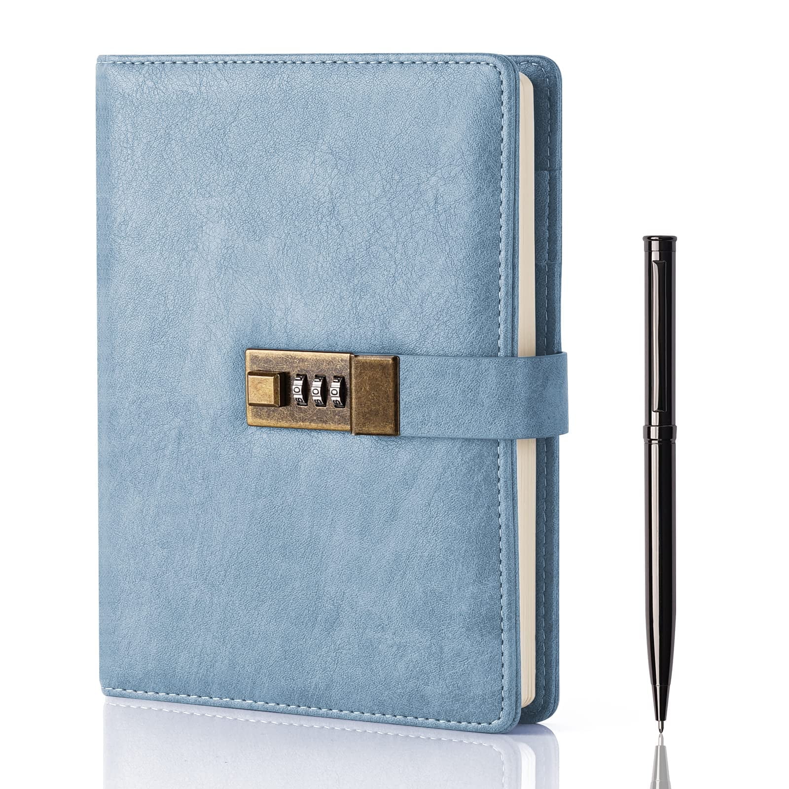 WEMATE Diary with Lock, 240 Pages, Vintage Lock Journal Notebook with ...
