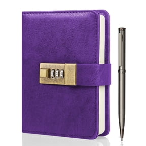 WEMATE Lock Diary with Lock, A5 Leather Cover, 240 Pages, Password ...