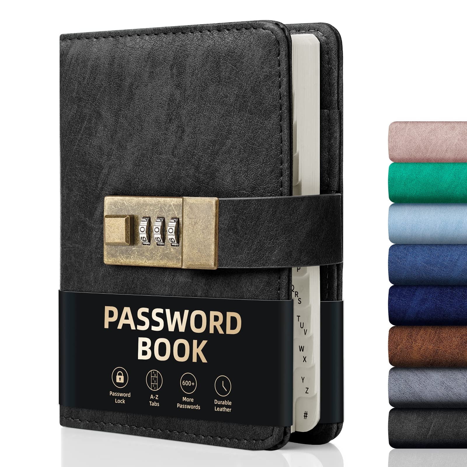 WEMATE Password Book with Lock, Password Book with Alphabetical Tabs ...