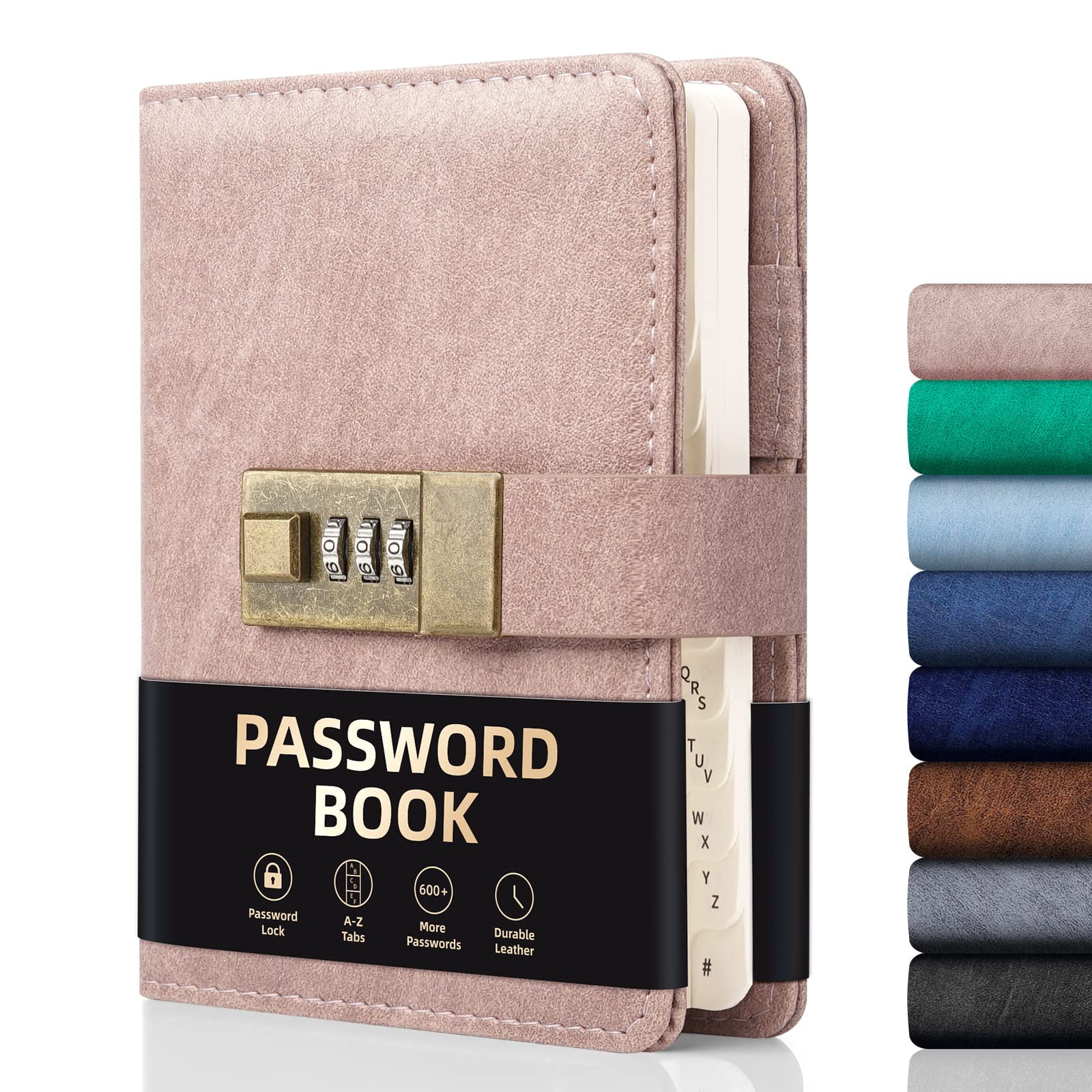 WEMATE Password Book with Lock, Password Book with Alphabetical Tabs ...
